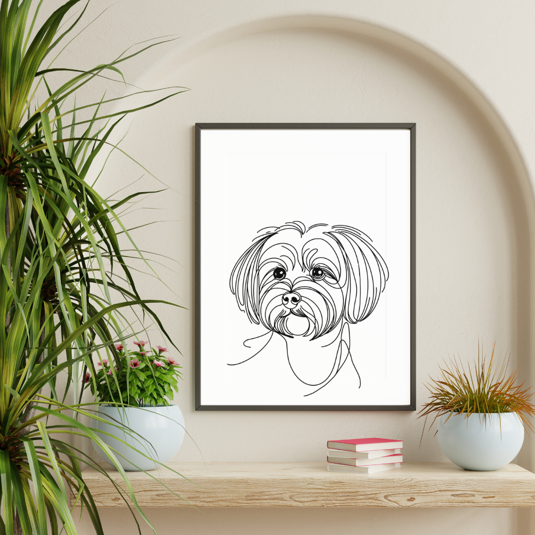 Personalised Maltese Line Art Print | Pet Portrait | A4 & A3 – The Cosy ...
