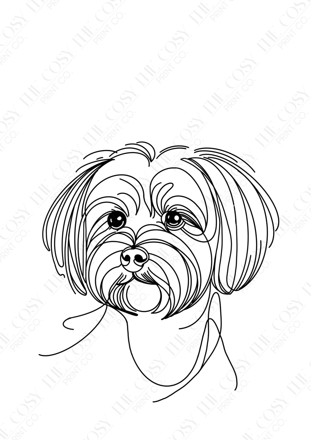 Personalised Maltese Line Art Print | Pet Portrait | A4 & A3 – The Cosy ...